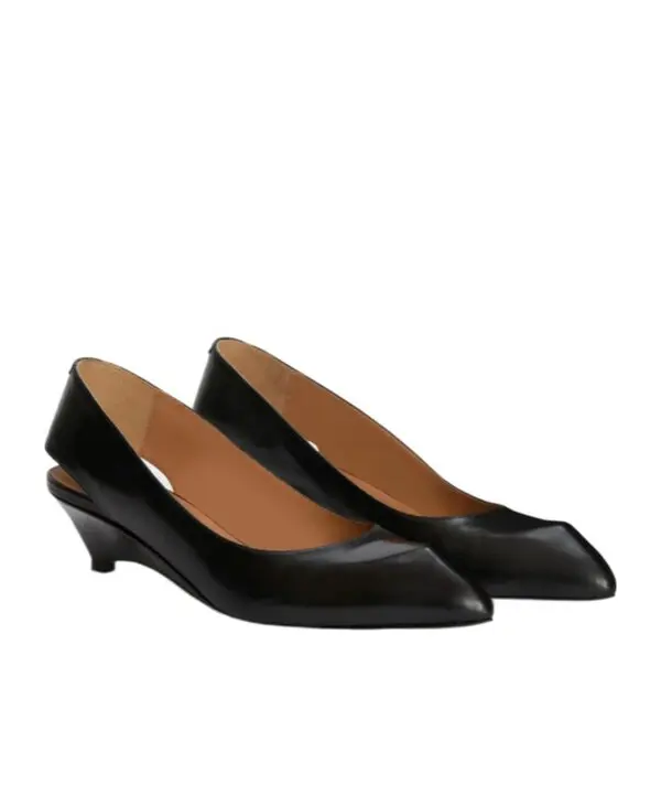 JIL SANDER Slingback Kitten Heeled Pumps - Black