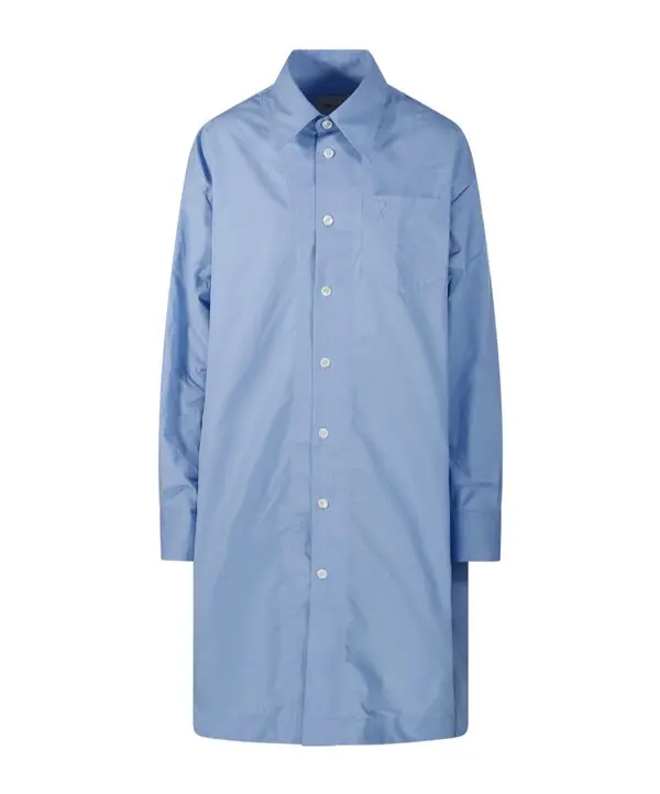 AMI Paris Oversized Shirt Dress - Blue