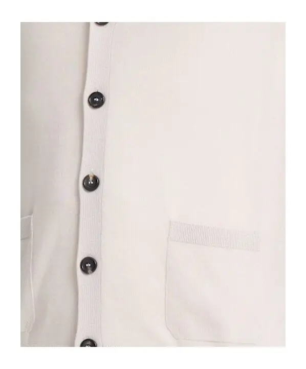 Dsquared2 Knit Cardigan With Ribbed Trim - White