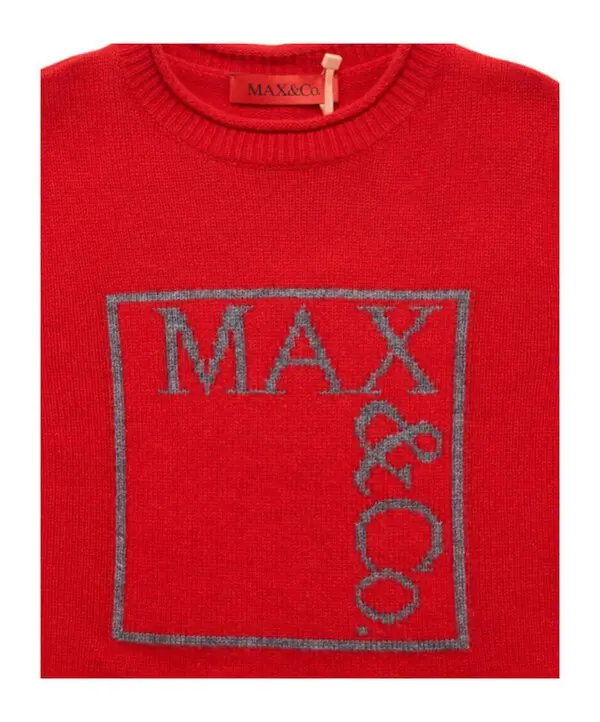 MAXCO. Max&co. Wool Blend Knit Sweater With Front Logo Detail
