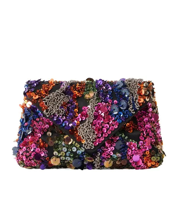 Dries Van Noten Sequined Beaded Clutch