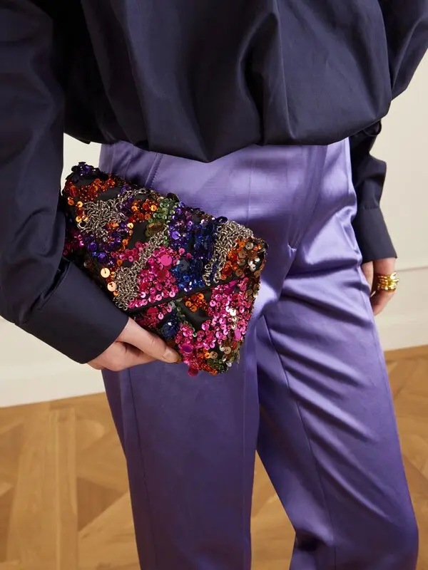 Dries Van Noten Sequined Beaded Clutch