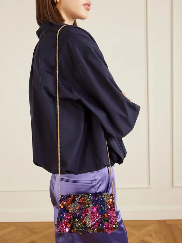 Dries Van Noten Sequined Beaded Clutch