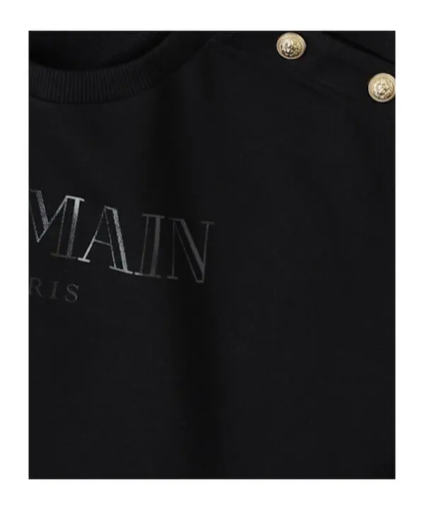 Balmain Cropped Sweatshirt With Logo Detail