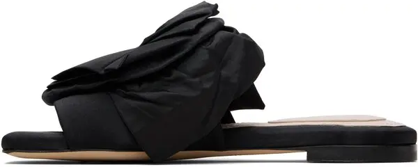 Simone Rocha Floral Appliqué Square Toe Open Toe Slippers