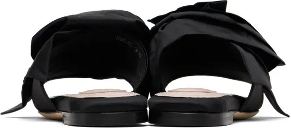 Simone Rocha Floral Appliqué Square Toe Open Toe Slippers