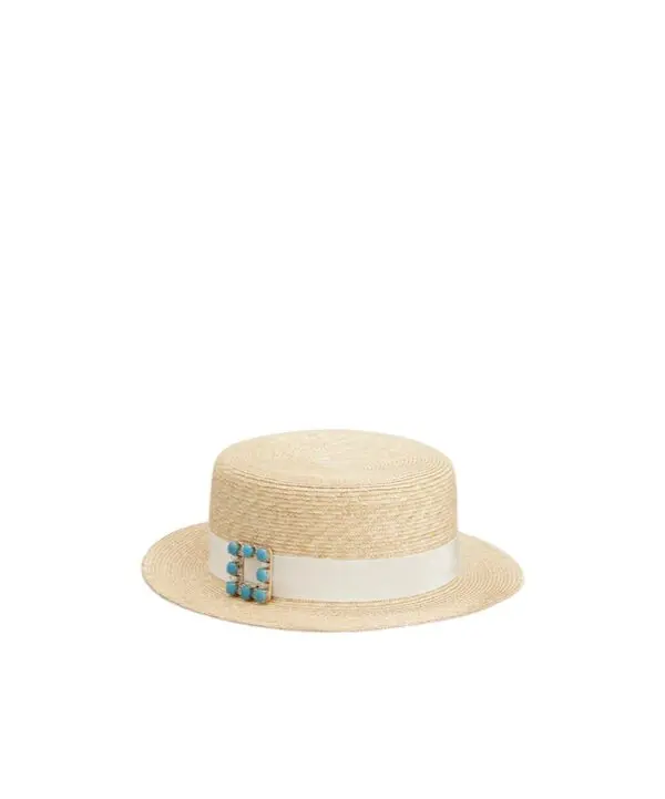 ROGER VIVIER Très Vivier Straw Hat - Light Brown