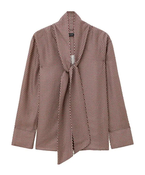 JOSEPH Adele Printed Silk Blend Blouse - Ruby Combo
