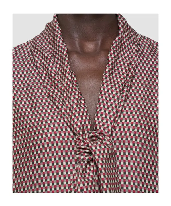 JOSEPH Adele Printed Silk Blend Blouse - Ruby Combo