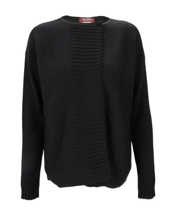 Max Mara Round Neck Knitted Cardigan - Black