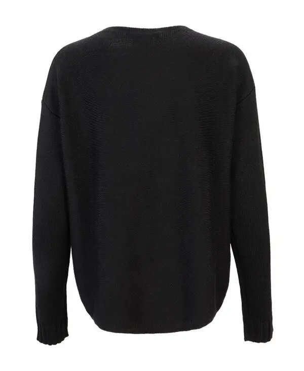 Max Mara Round Neck Knitted Cardigan - Black