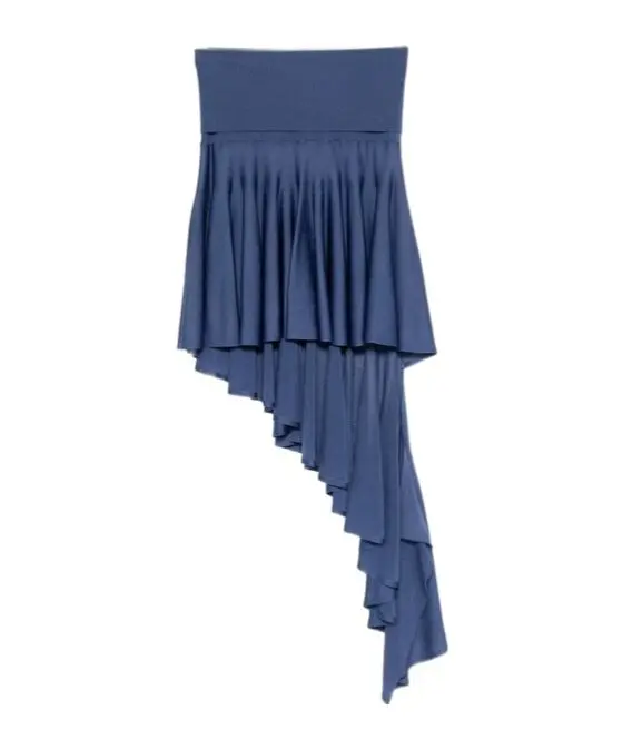 Alaïa Asymmetric Ruffled Skirt - Blue