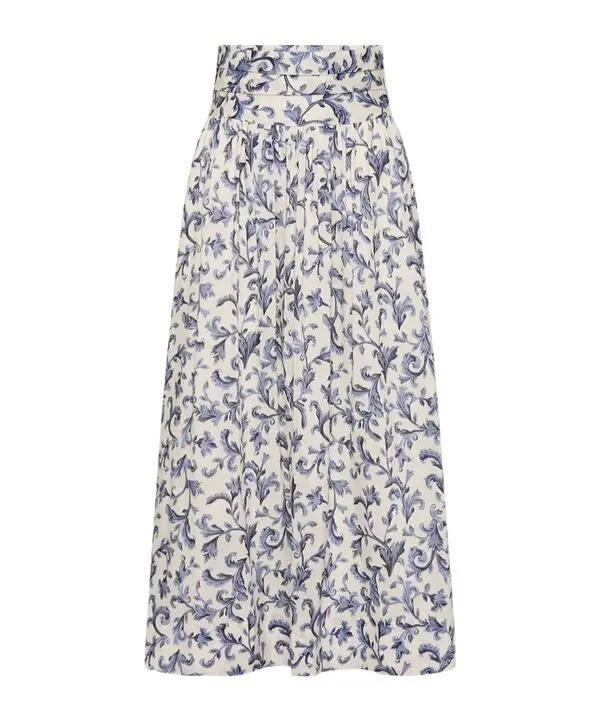 Posse Rue Baroque-print Maxi Skirt - Blue Baroque