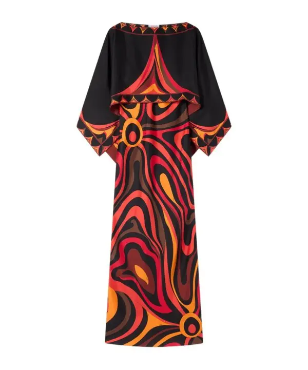 Emilio Pucci Marmo Cape Maxi Dress - Black