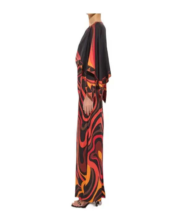 Emilio Pucci Marmo Cape Maxi Dress - Black