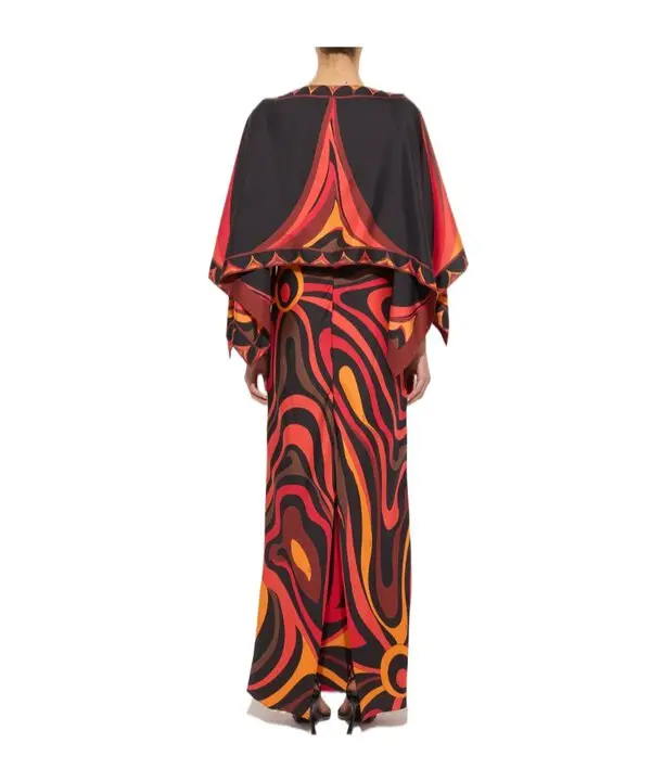 Emilio Pucci Marmo Cape Maxi Dress - Black