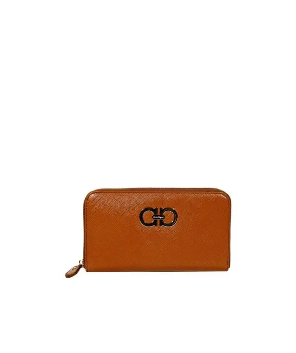 FERRAGAMO Logo Details Wallet - Brown
