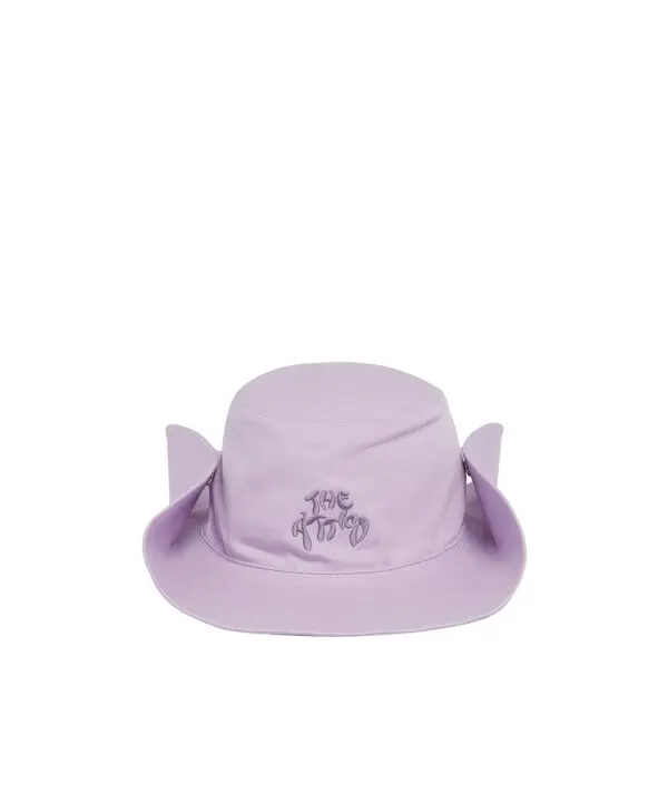 Attico Wide Brim Bucket Hat With Logo Embroidery - Purple