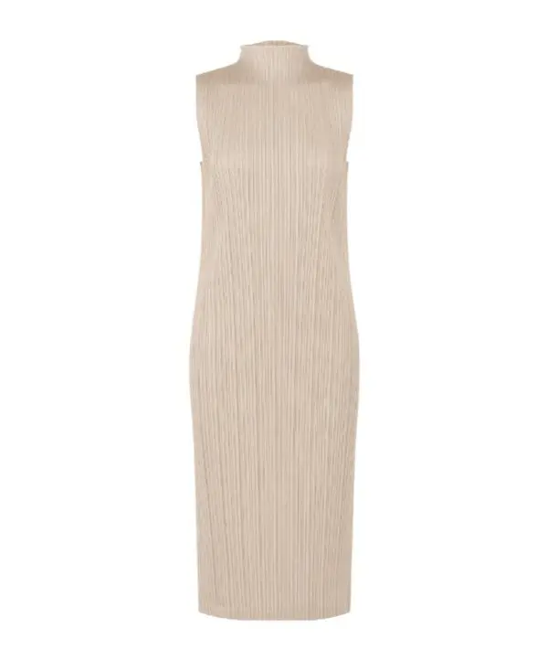 PLEATS PLEASE BY ISSEY MIYAKE Sleeveless High Neck Pleated Dress
