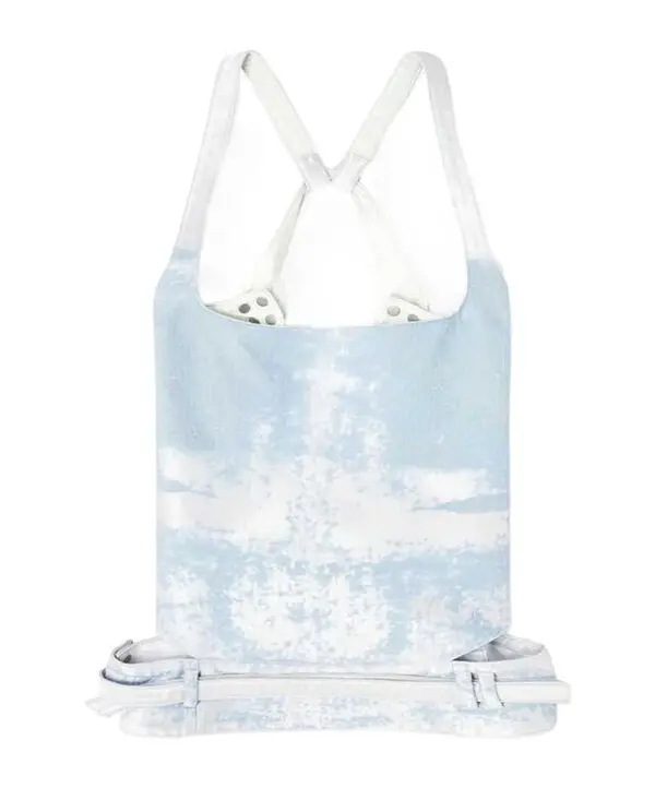 DIESEL® Open-back Top In Colored Satin Denim - Blue/white