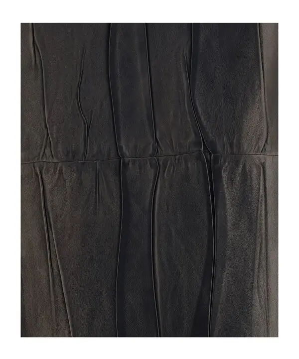 Ermanno Scervino Crinkled Midi Leather Skirt