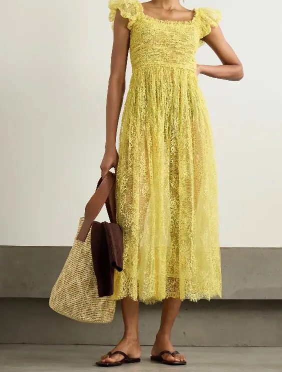 DÔEN Pamelina Lace Midi Dress