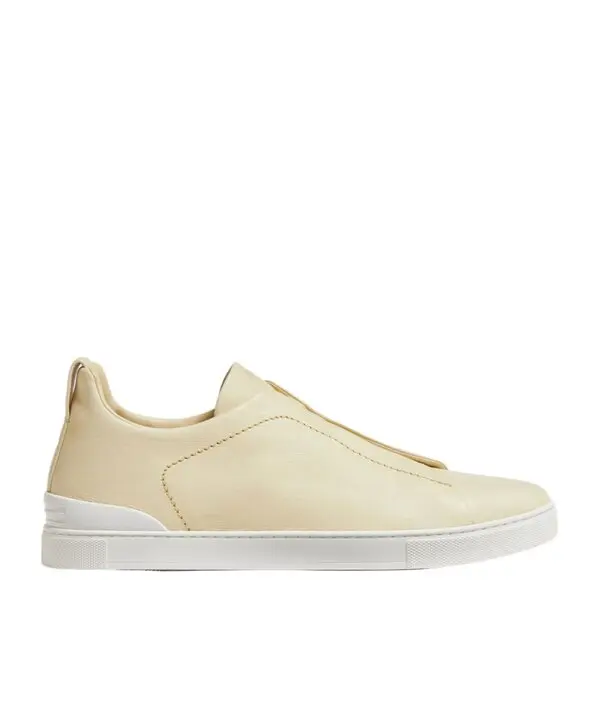 Zegna Triple Stitch Slip-on Sneakers - Light Yellow