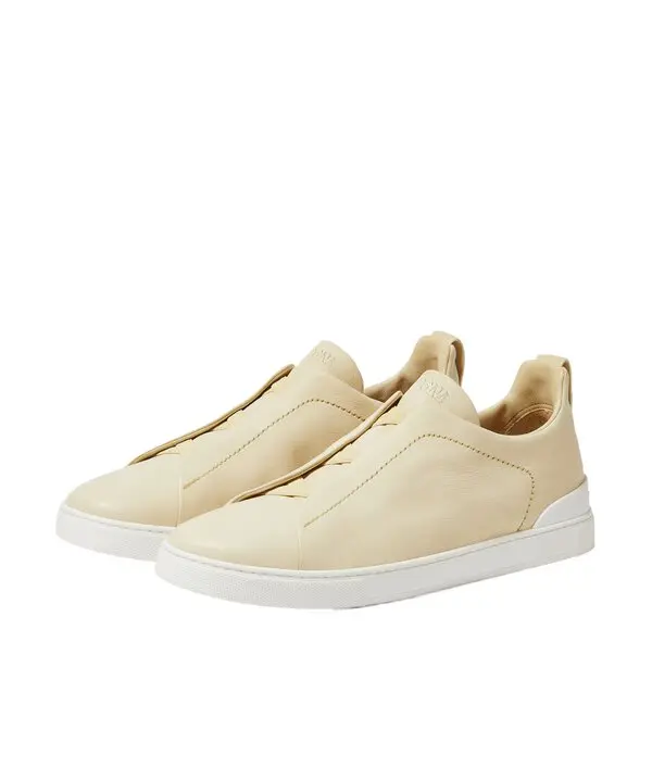 Zegna Triple Stitch Slip-on Sneakers - Light Yellow
