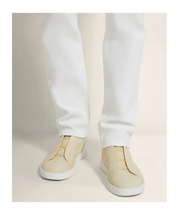 Zegna Triple Stitch Slip-on Sneakers - Light Yellow