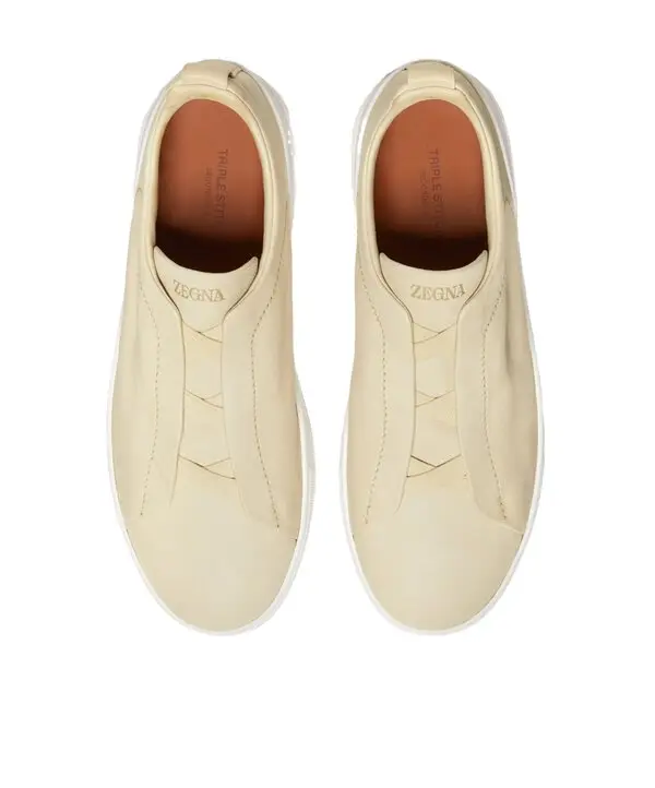 Zegna Triple Stitch Slip-on Sneakers - Light Yellow