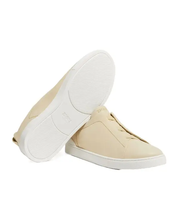 Zegna Triple Stitch Slip-on Sneakers - Light Yellow