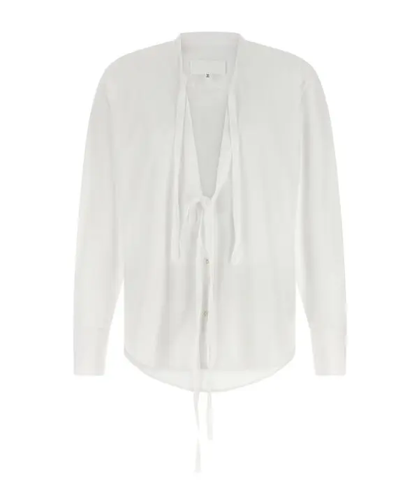 MAISON MARGIELA V-neck Poplin Shirt - White