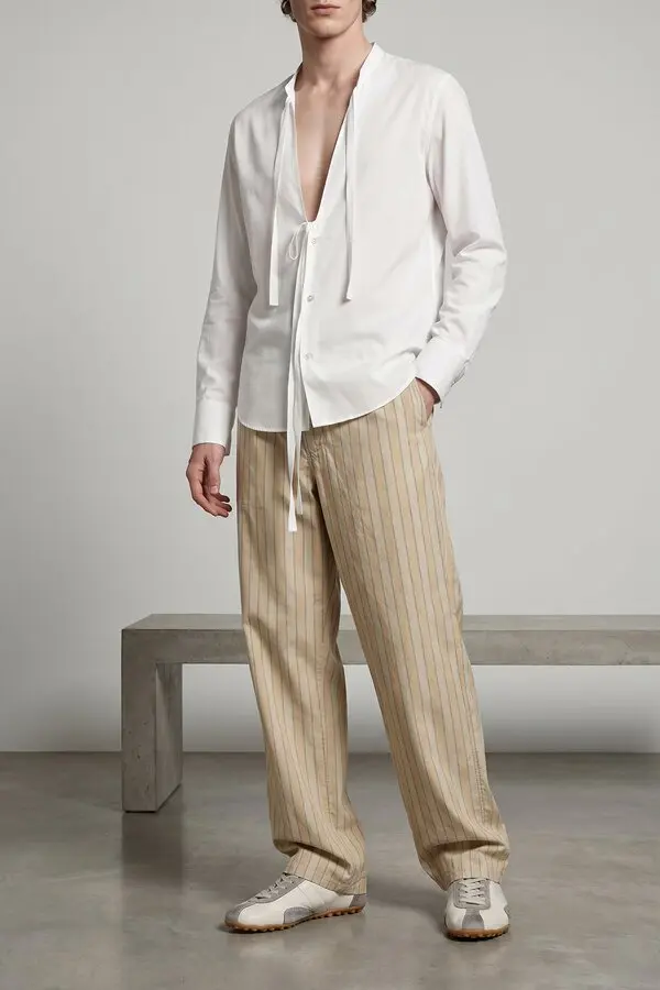 MAISON MARGIELA V-neck Poplin Shirt - White