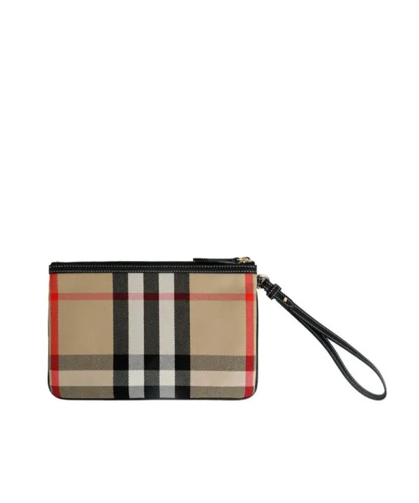 Burberry Zip Clutch With Top Handle