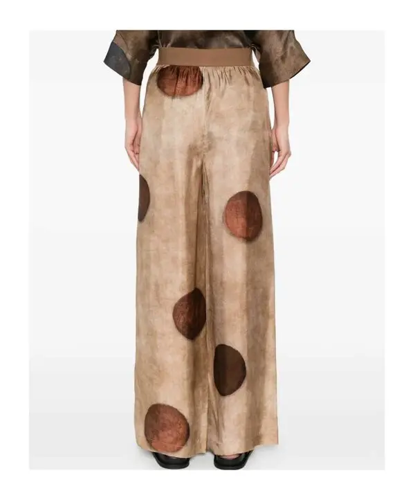 UMA WANG Polka Dot Print Trousers - Nude