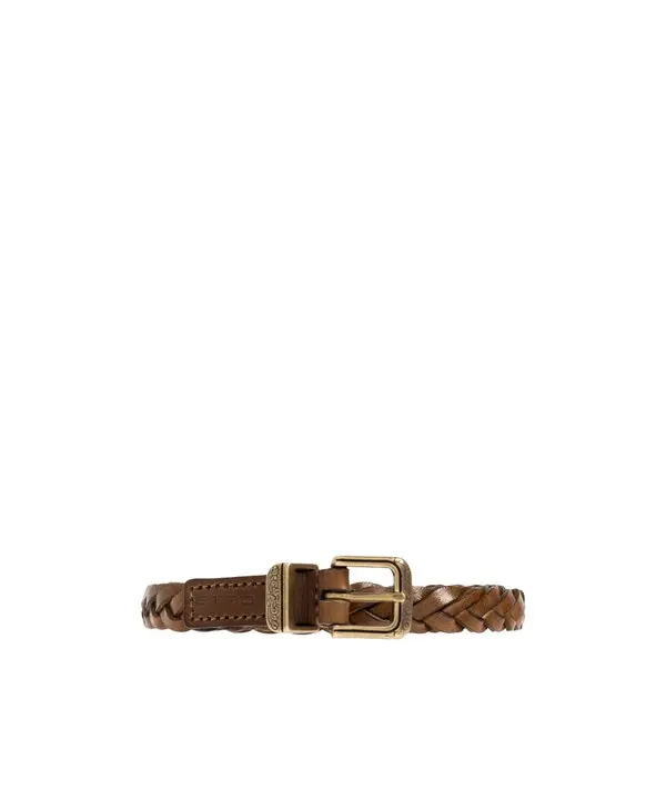Etro Braided Leather Belt - Brown