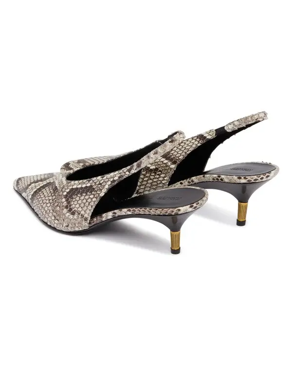 Khaite Bella Python-print Slingback Pumps - Nude