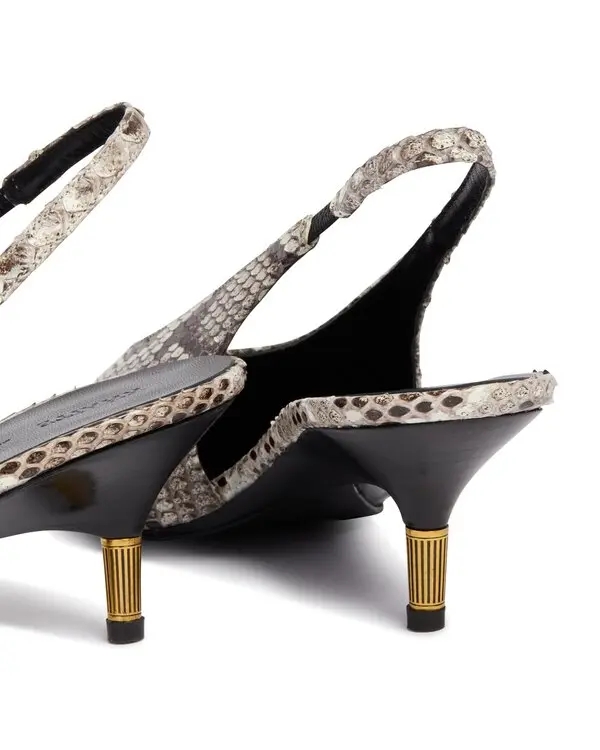 Khaite Bella Python-print Slingback Pumps - Nude