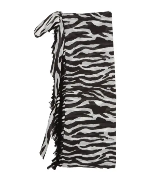 Attico Zebra Print Tasseled Skirt