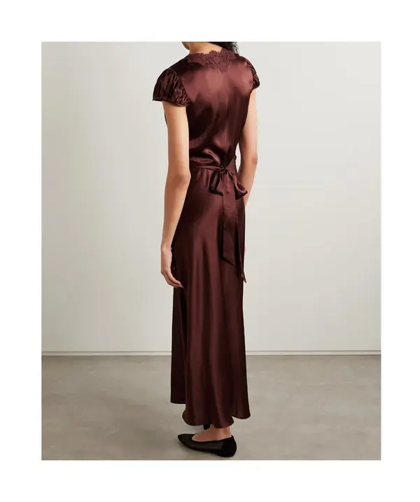doen brown silk dress DEN Silk Long Dress - Brown Dresses, Clothing - WDOEN98010