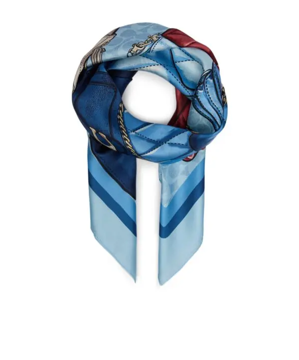 COACH Pattern Silk Scarf - Blue
