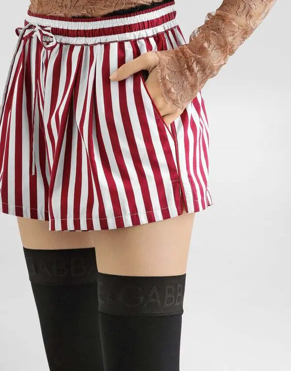 Dolce & Gabbana Striped Drawstring Shorts - Red
