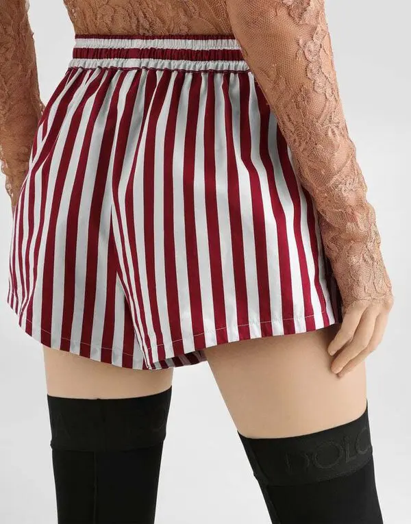 Dolce & Gabbana Striped Drawstring Shorts - Red
