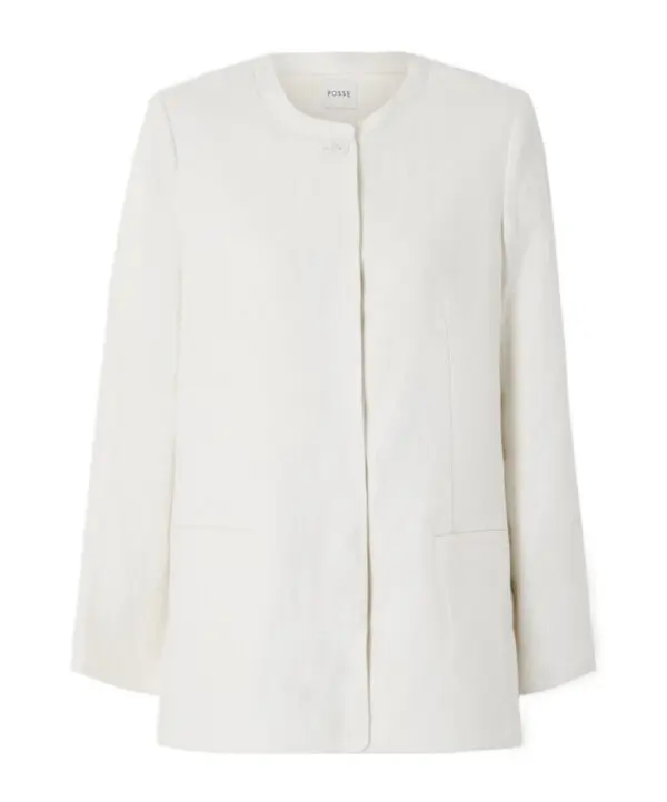 Posse Edie Linen Blazer - White