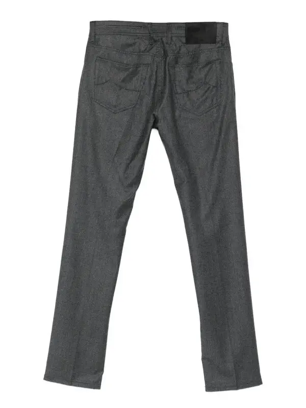 Jacob Cohen Virgin Wool Straight-leg Trousers - Grey