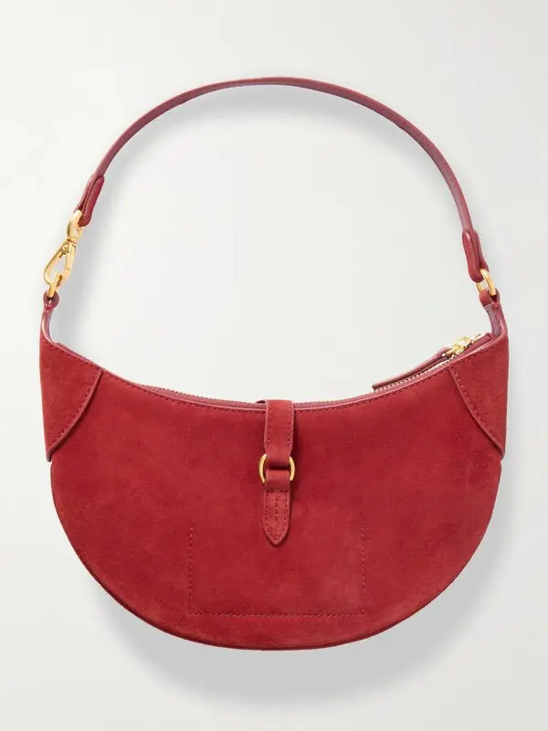 Polo Ralph Lauren Logo Suede Shoulder Bag - Red