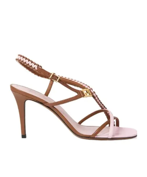 Fendi 85mm Strappy Heeled Sandals - Brown And Pink