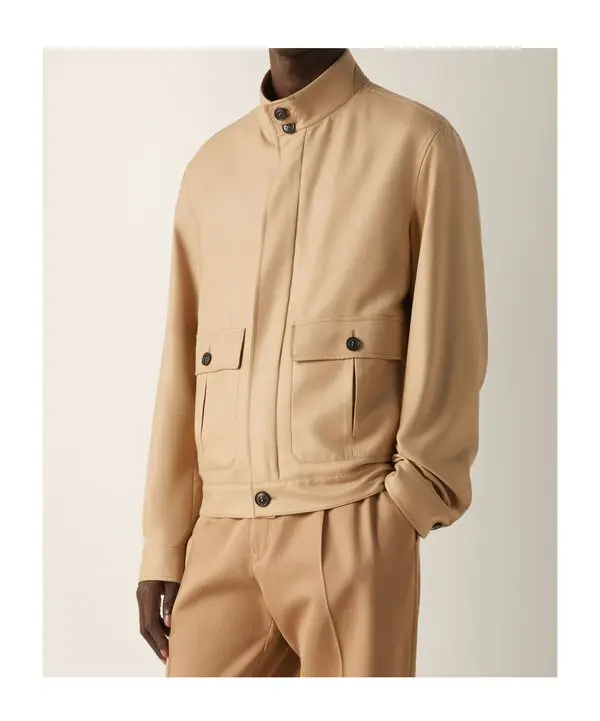 Zegna Stand Collar Front Pocket Jacket