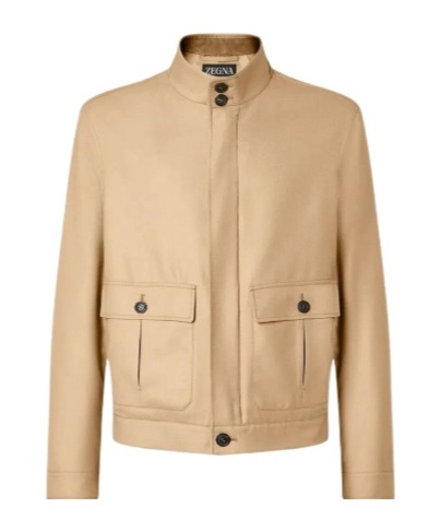 Zegna Stand Collar Front Pocket Jacket
