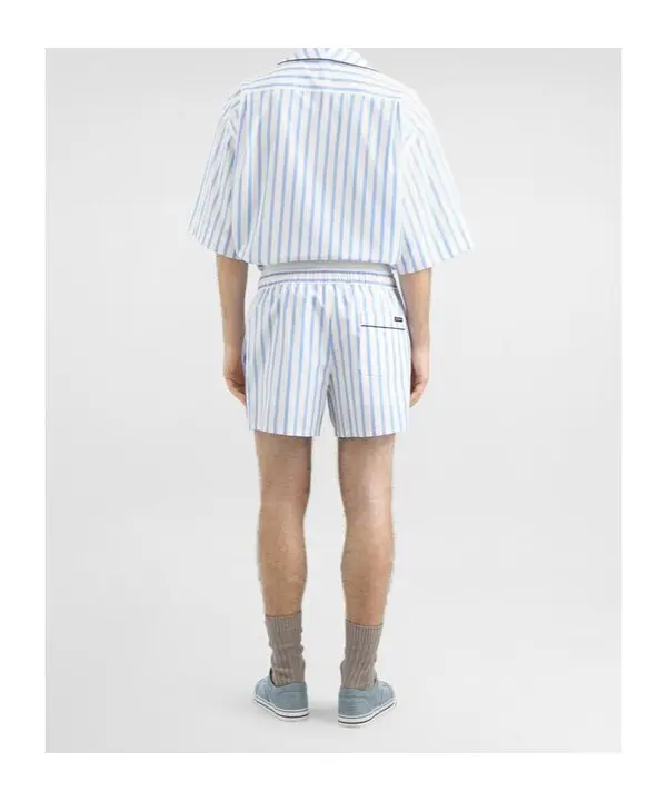 Dolce & Gabbana Dolce Gabbana Striped Hawaiian Collar Shirt - White